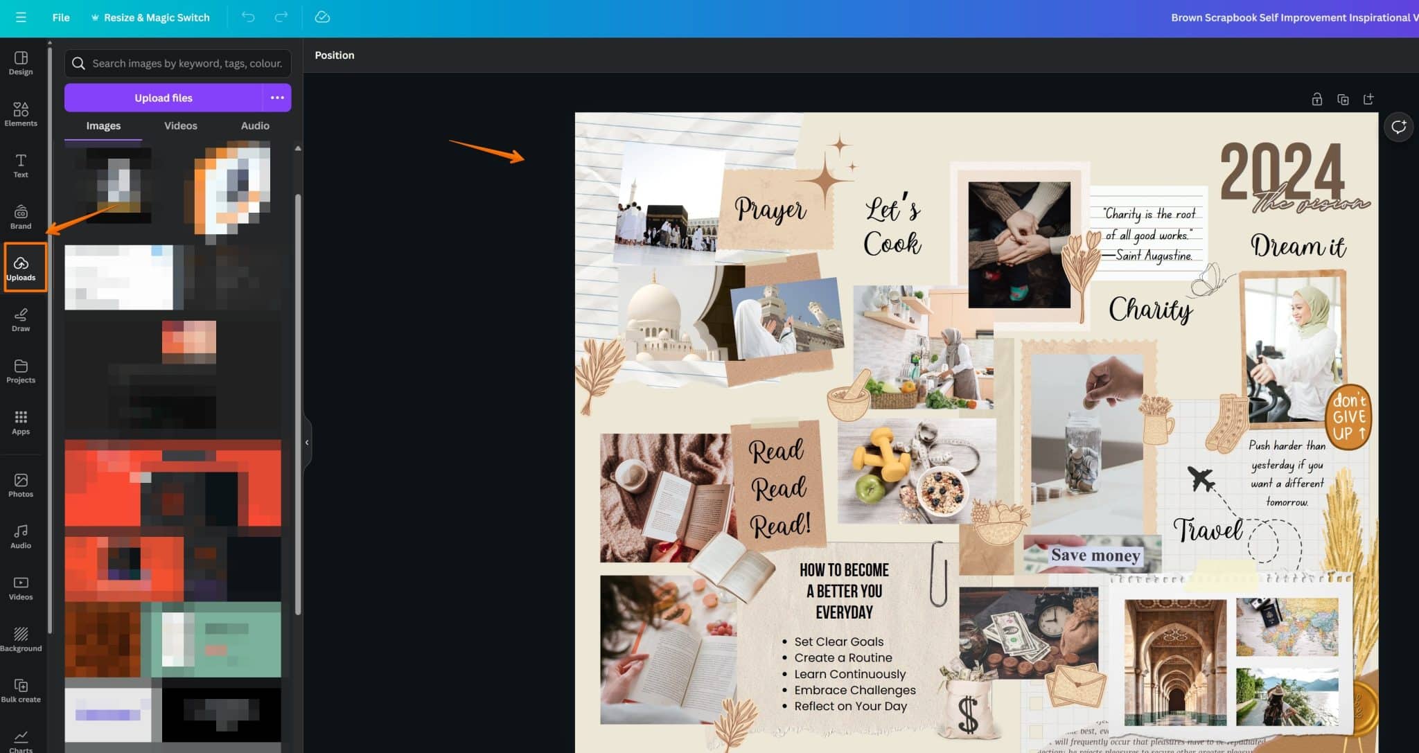 How To Make A Vision Board On Canva (2 Quick Ways) | Kwebby